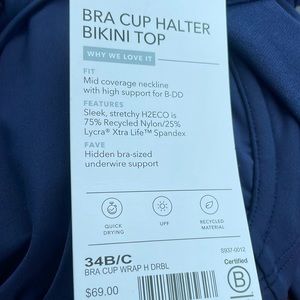 Athleta | Swim | Athleta Bra Cup Wrap Halter Bikini Top 34bc Small Nwt ...